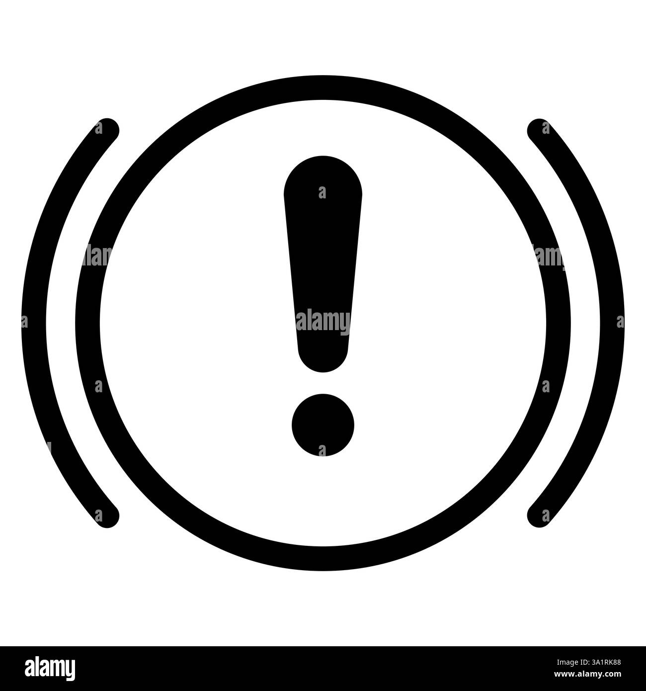 Black brake warning symbol with exclamation mark in circle Stock Vector ...