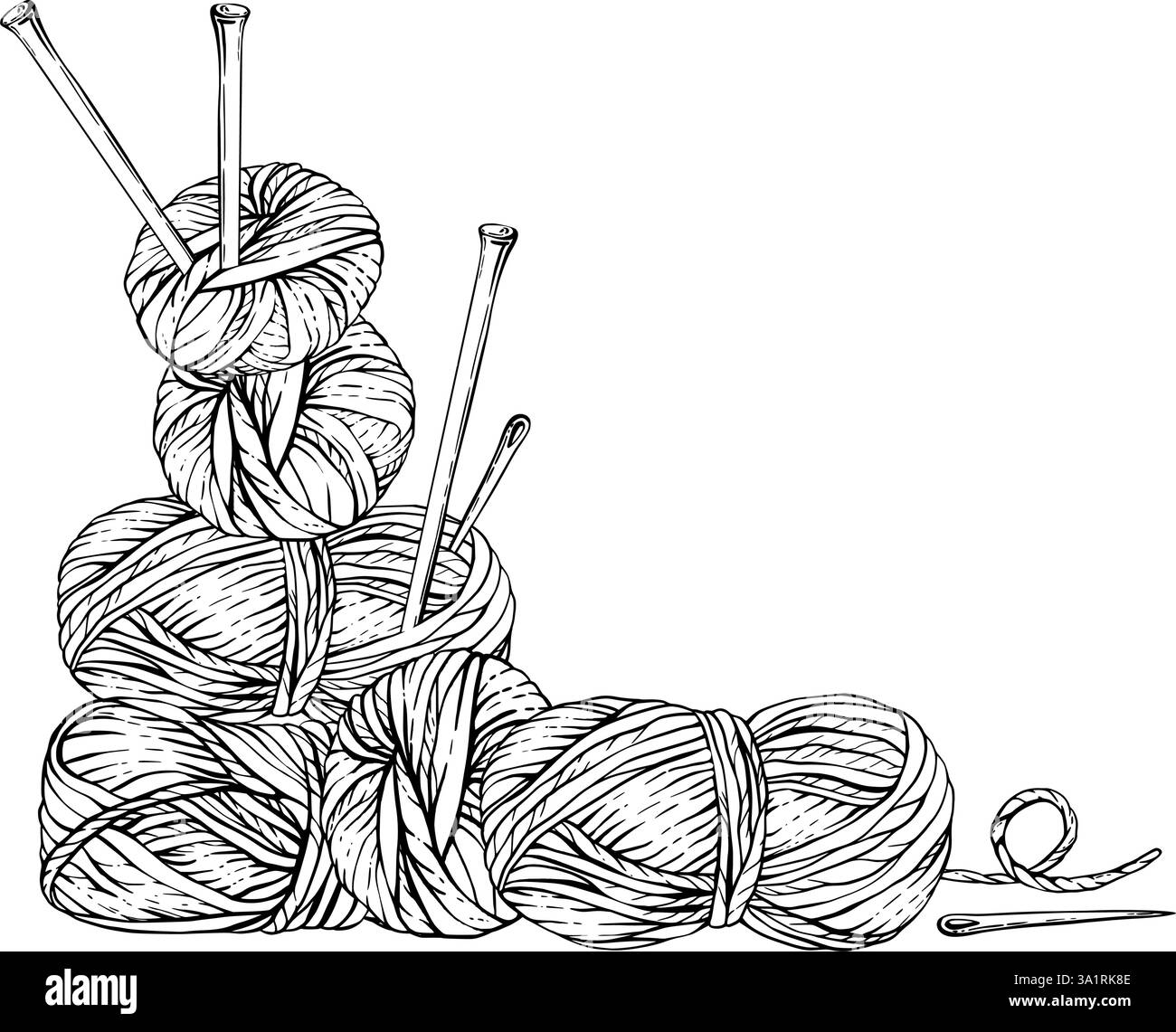 Skeins yarn crochet hook Stock Vector Images - Alamy