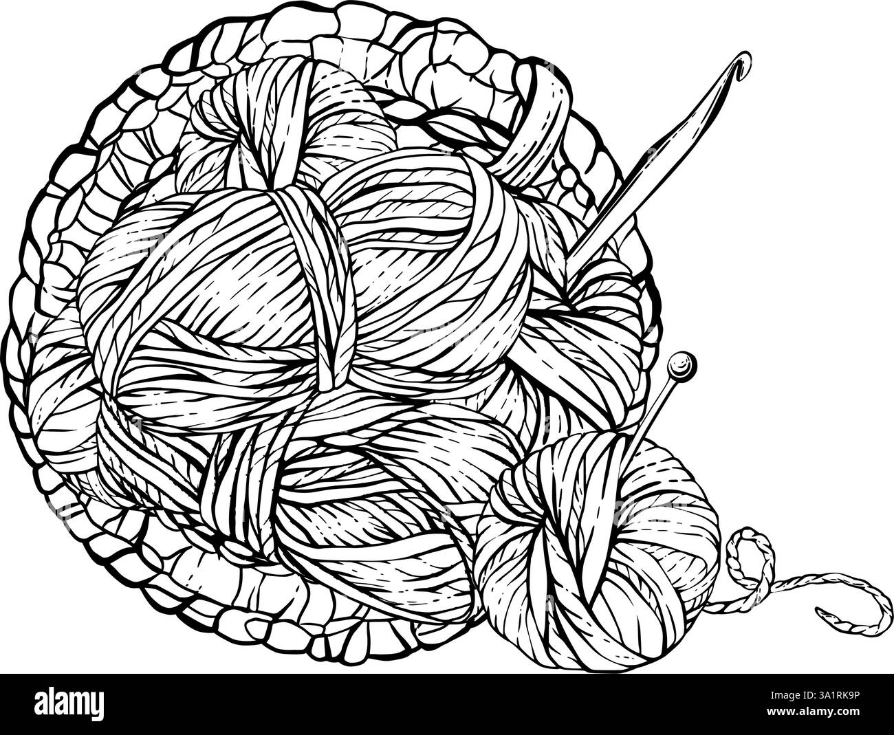 Basket yarn crochet hook Stock Vector Images - Alamy