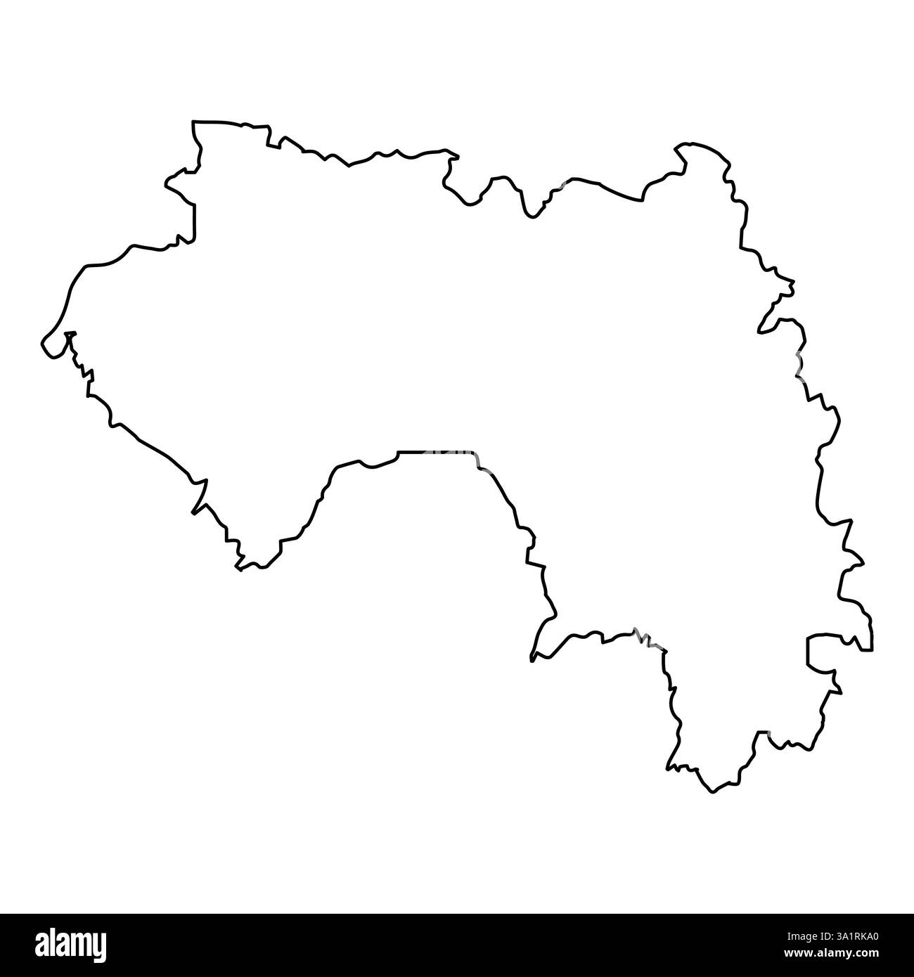 Black outline map of Guinea on a white background Stock Vector Image ...