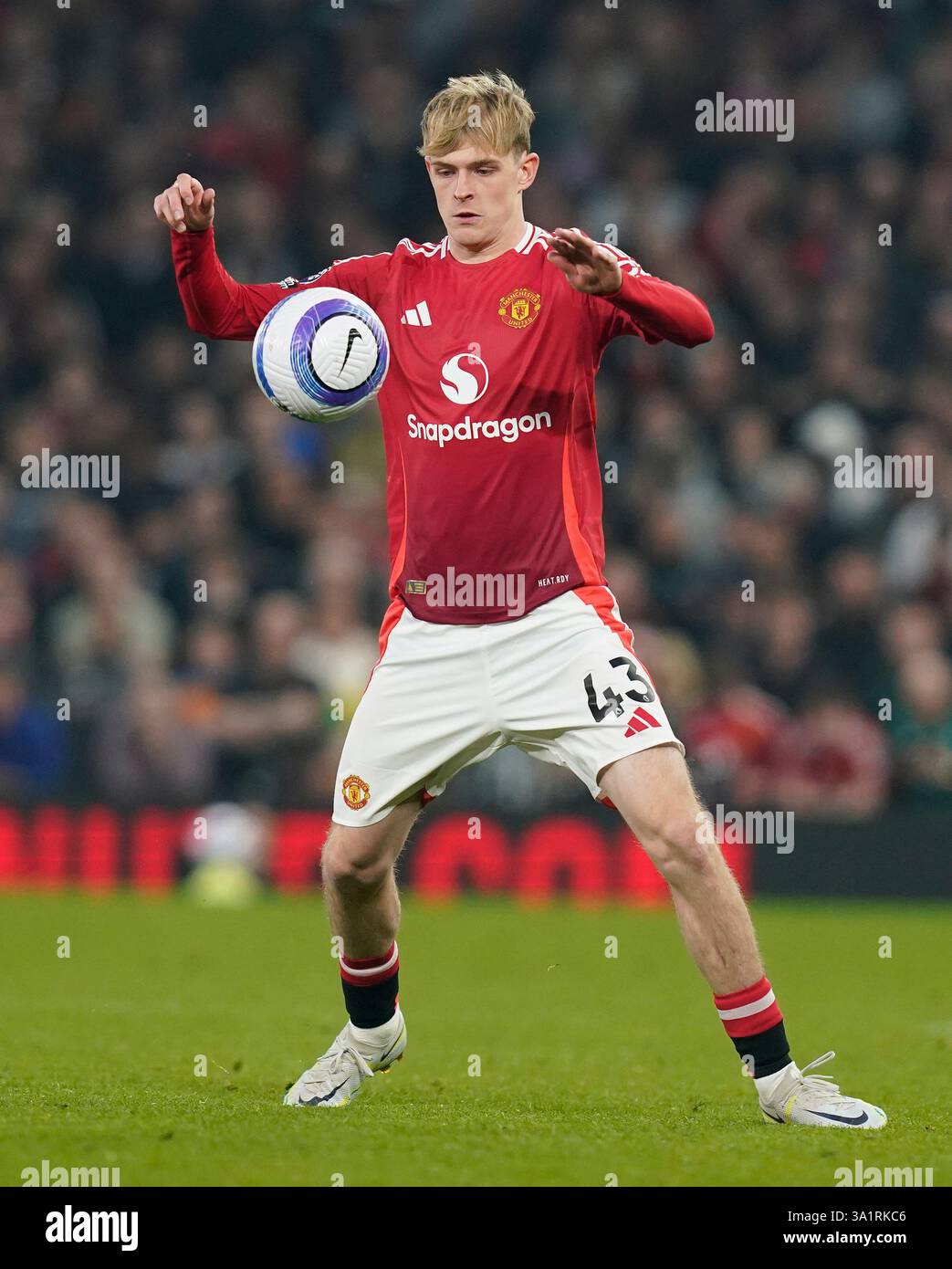 Manchester, UK. 9th Mar, 2025. Toby Collyer of Manchester United during ...
