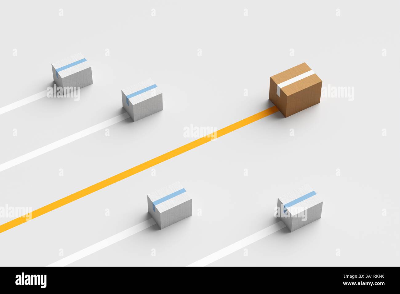 Logistics, and fast cargo delivery. Brown cardboard package is ...