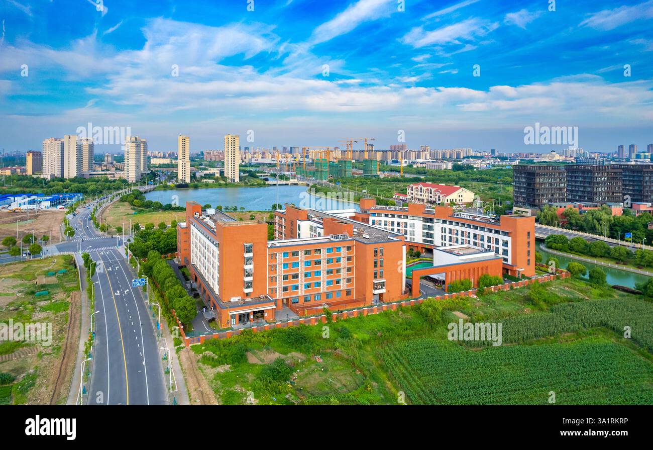 Aerial view of Songjiang University Town, Shanghai, China Stock Photo ...