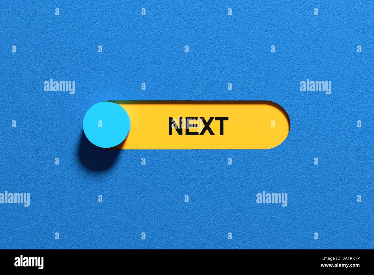 Next level or step in business or education concept. Blue toggle switch ...