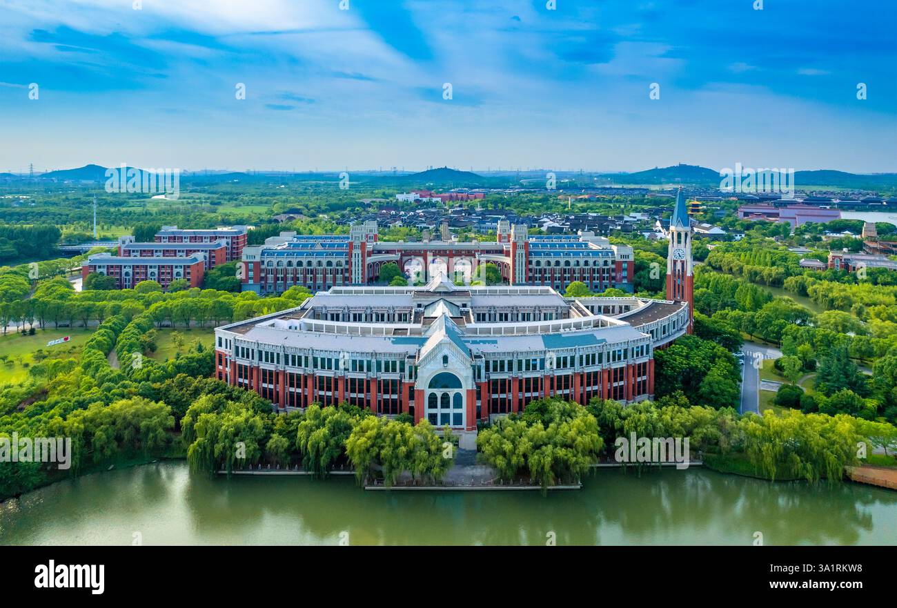 Aerial view of Songjiang University Town, Shanghai, China Stock Photo ...