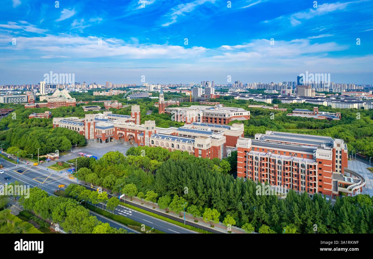 Aerial view of Songjiang University Town, Shanghai, China Stock Photo ...