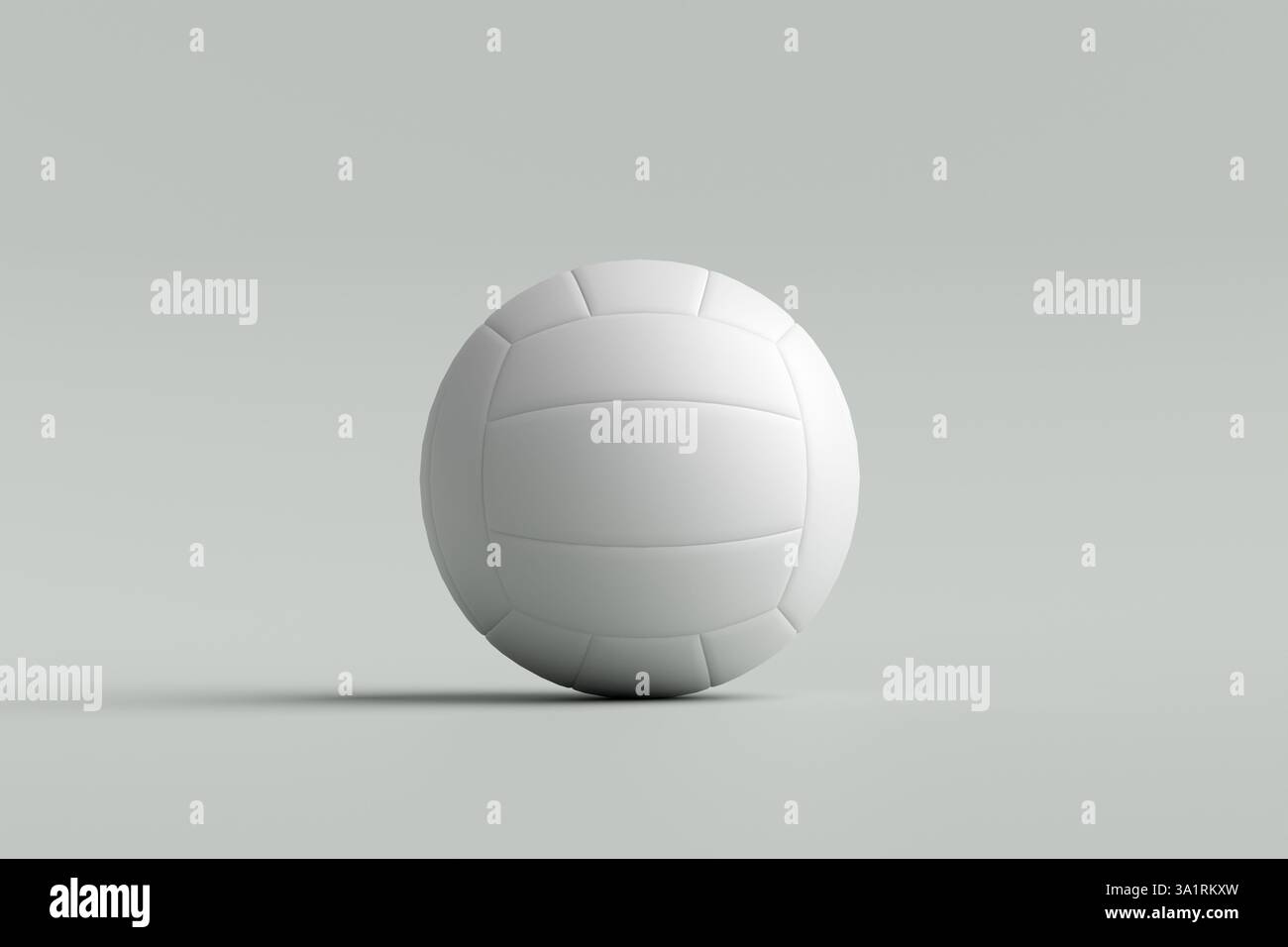 White volleyball casting a subtle shadow on a minimalist gray ...