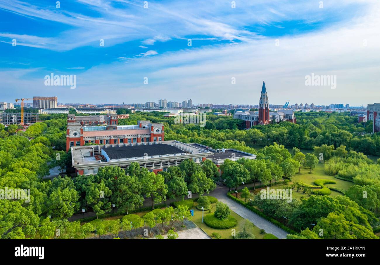 Aerial view of Songjiang University Town, Shanghai, China Stock Photo ...