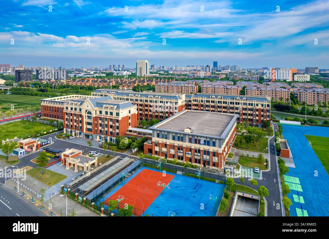 Aerial view of Songjiang University Town, Shanghai, China Stock Photo ...