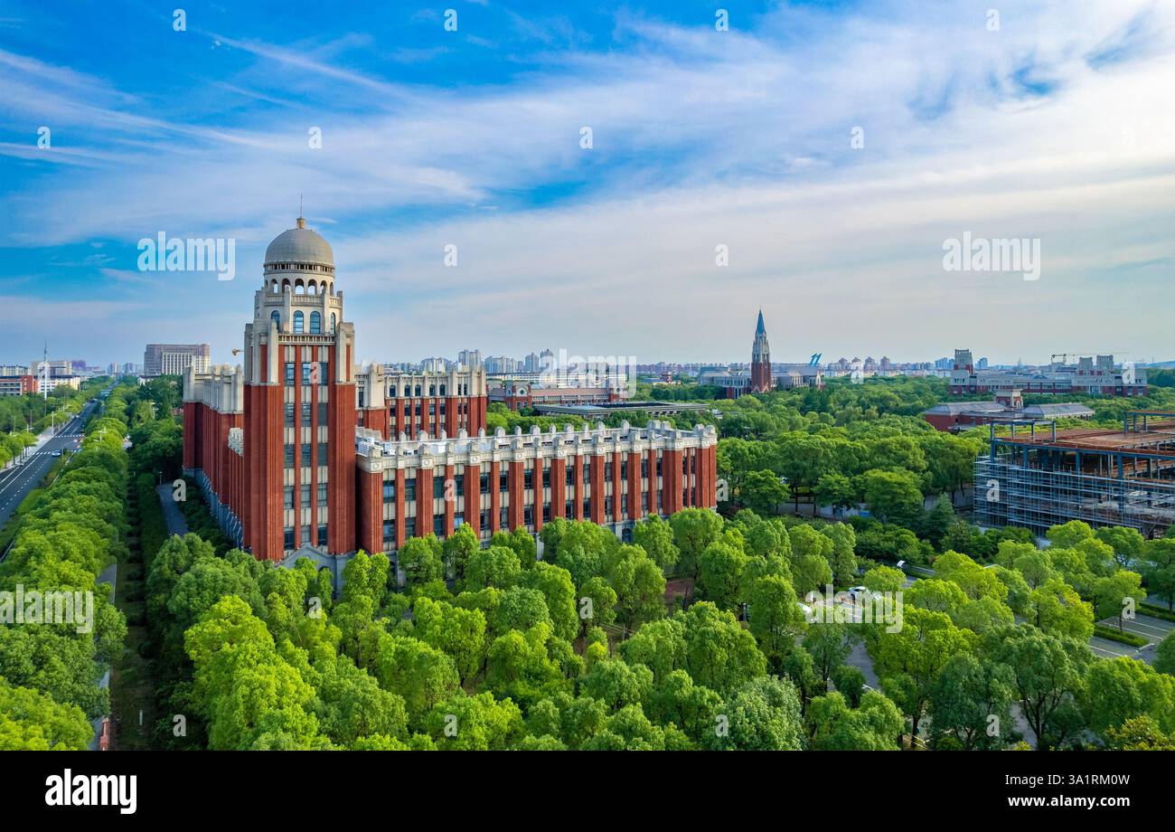 Aerial view of Songjiang University Town, Shanghai, China Stock Photo ...