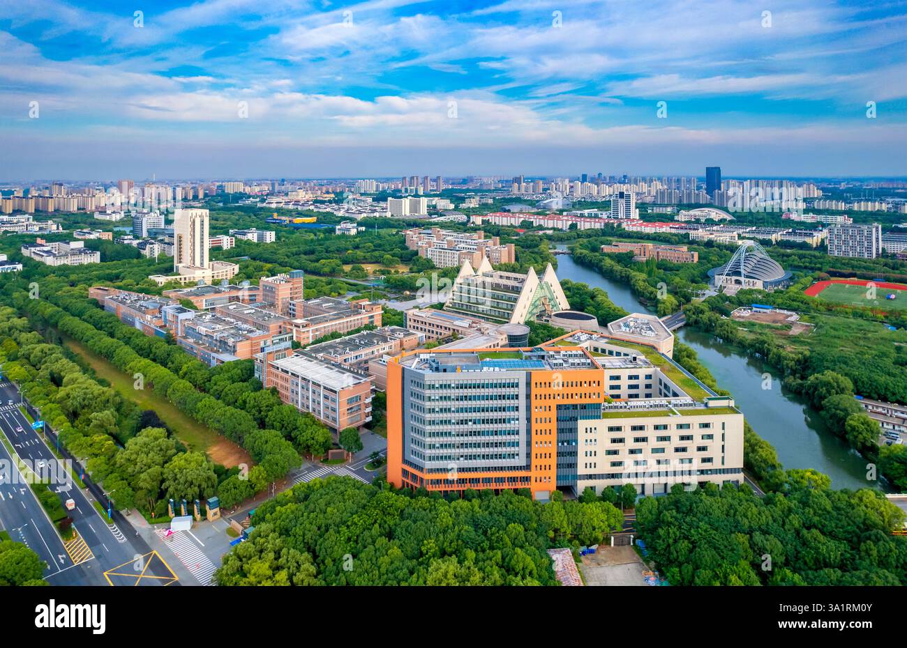 Aerial view of Songjiang University Town, Shanghai, China Stock Photo ...