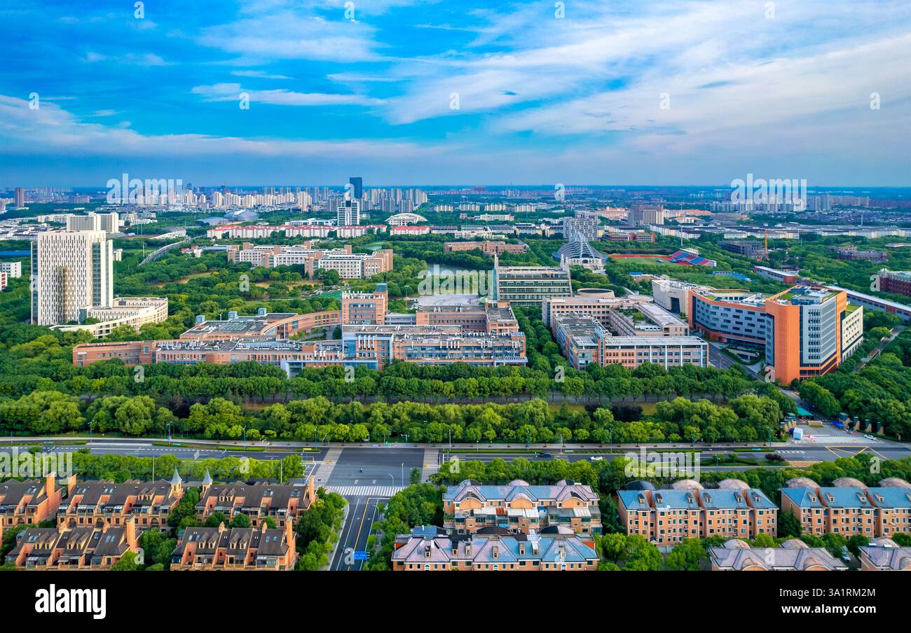 Aerial view of Songjiang University Town, Shanghai, China Stock Photo ...