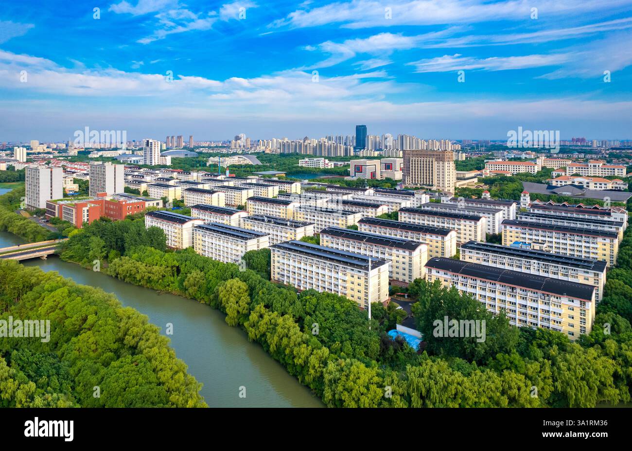 Aerial view of Songjiang University Town, Shanghai, China Stock Photo ...