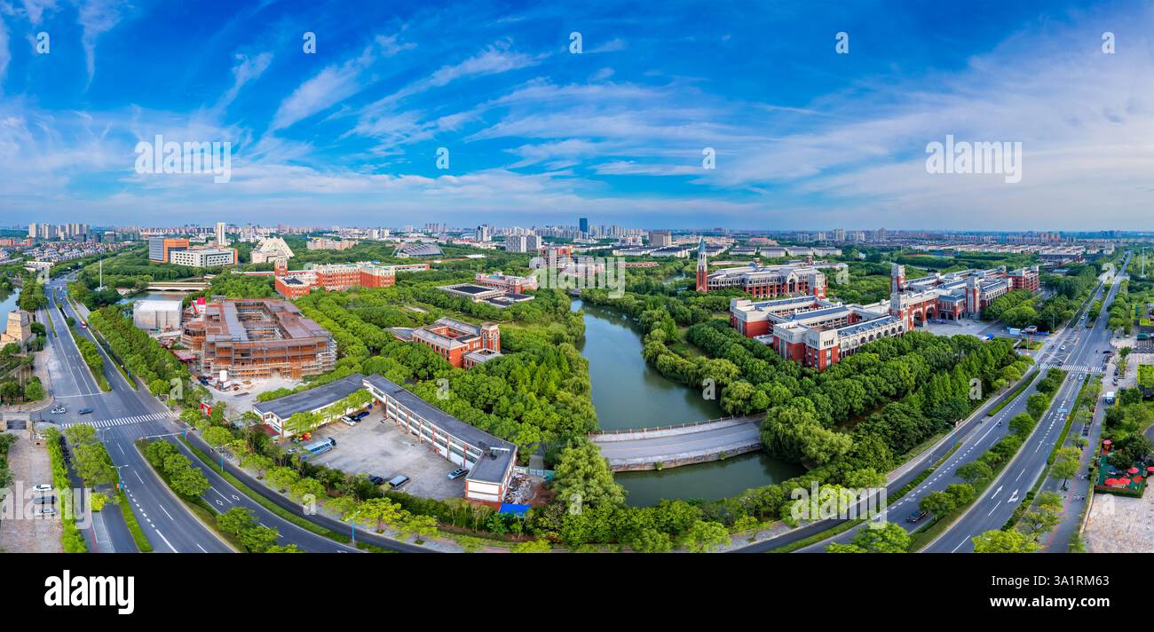 Aerial view of Songjiang University Town, Shanghai, China Stock Photo ...