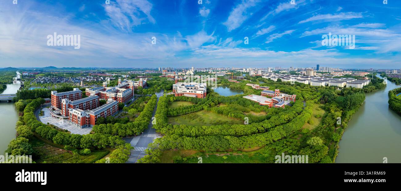 Aerial view of Songjiang University Town, Shanghai, China Stock Photo ...