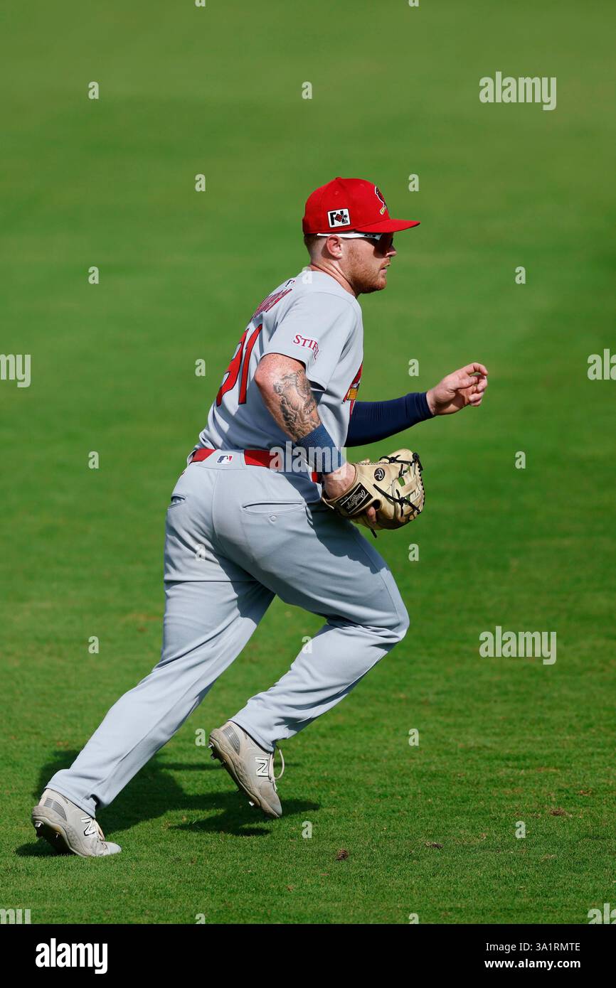 WEST PALM BEACH, FL - MARCH 05: St. Louis Cardinals outfielder Nathan ...