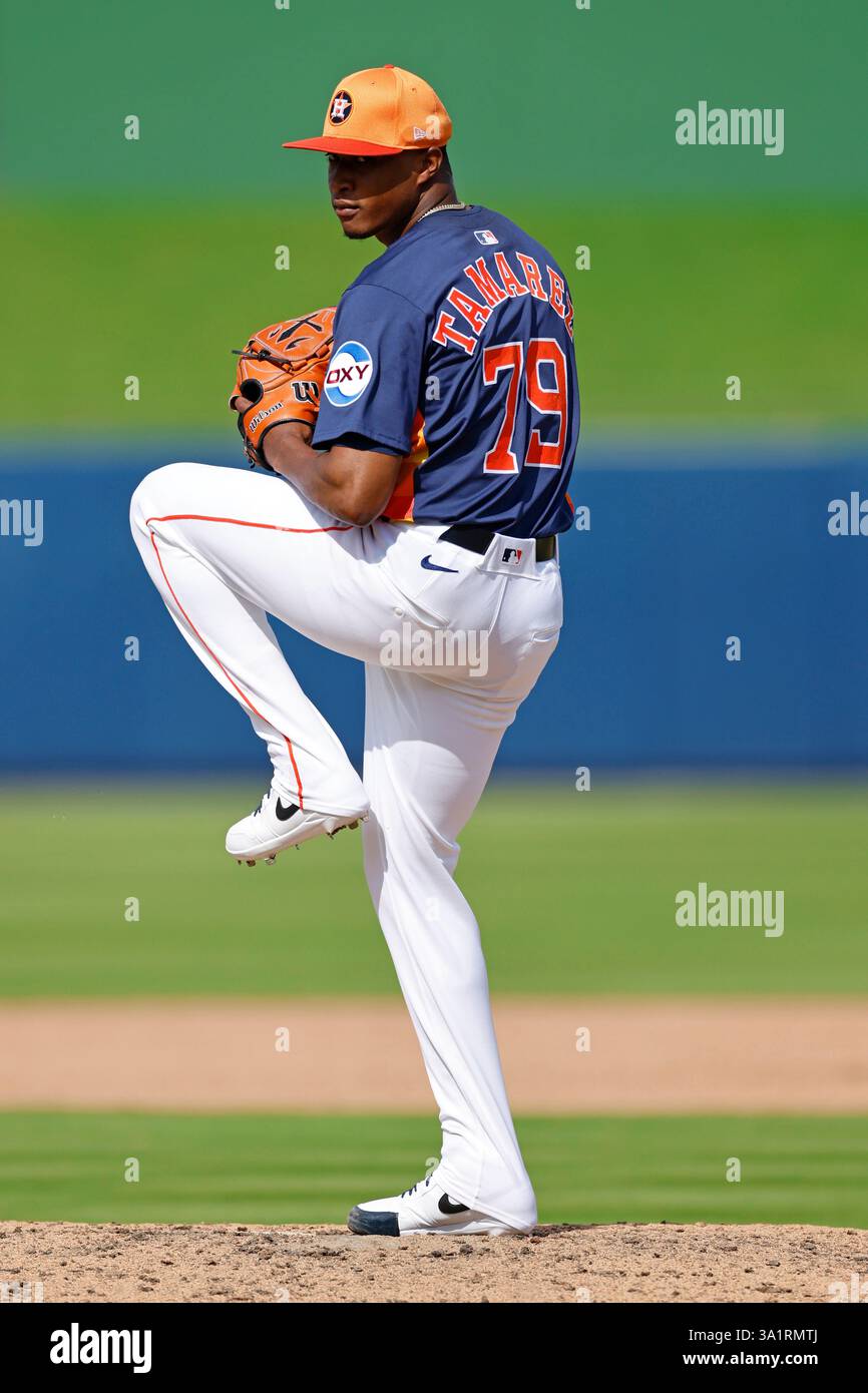 WEST PALM BEACH, FL - MARCH 05: Houston Astros pitcher Misael Tamarez ...