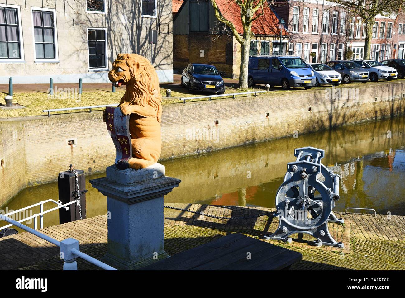 Harlingen, the Netherlands. March 2, 2025. The old lion bridge at ...