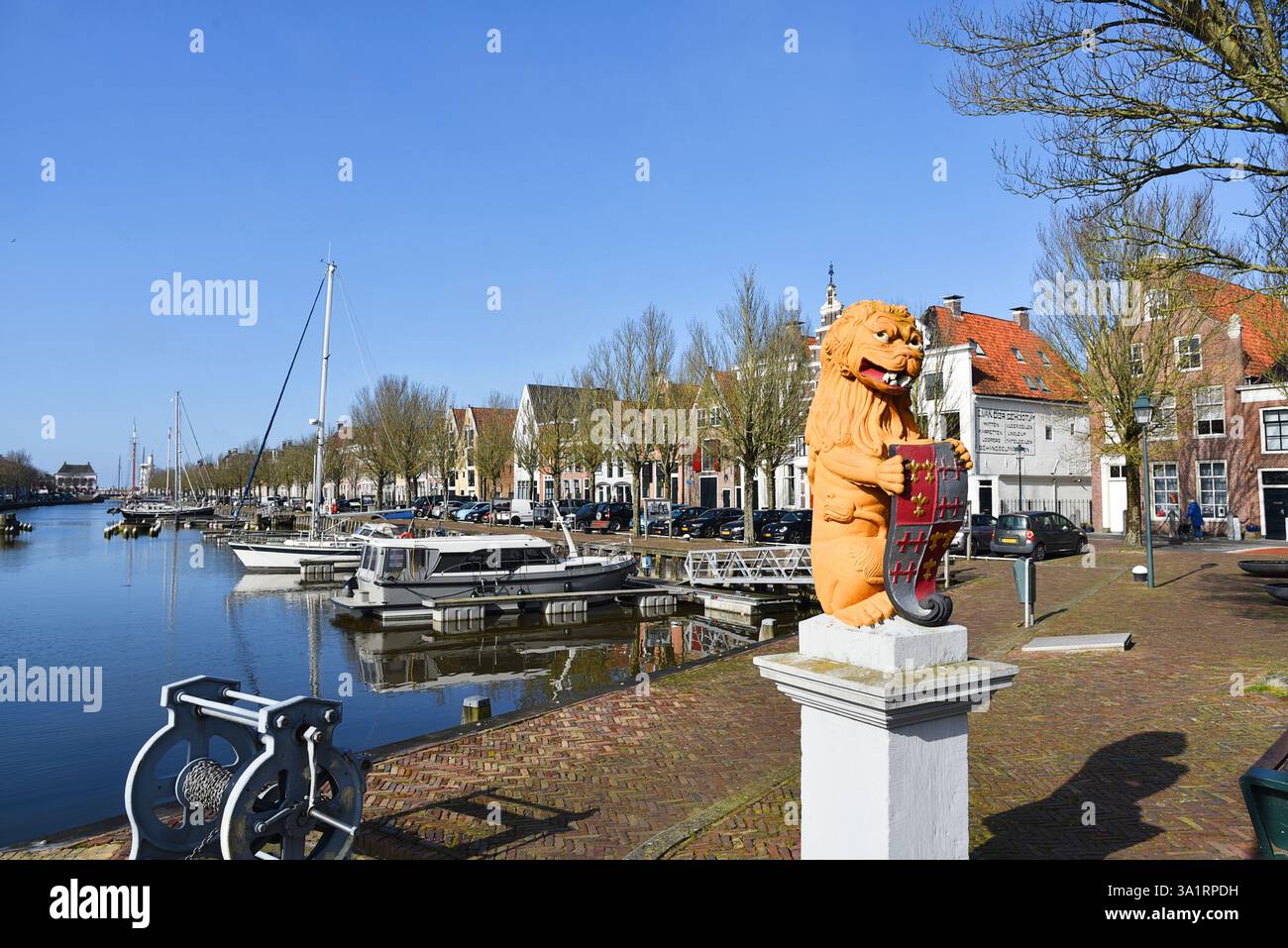 Harlingen, the Netherlands. March 2, 2025. The old lion bridge at ...