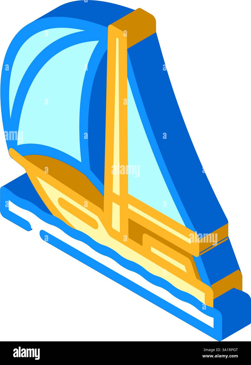 spinnaker sail sailing sport isometric icon vector illustration Stock ...