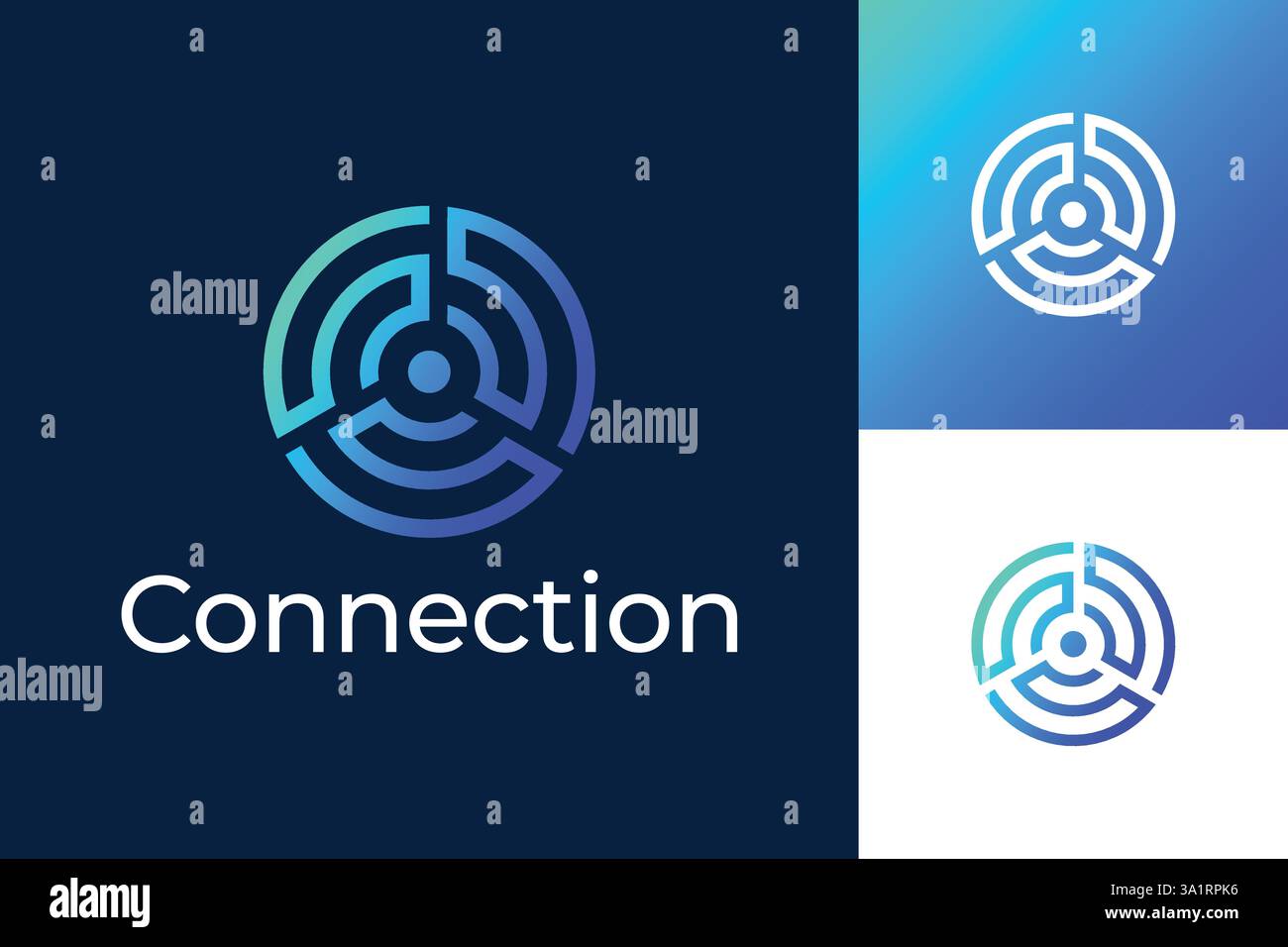 Modern and Minimalist Technology Logo with Atom and Circuit Circle Shape Design Stock Vector ...