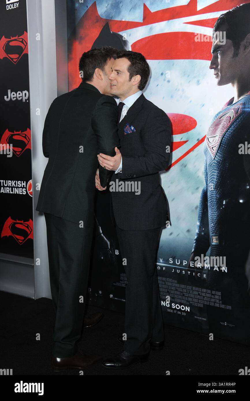 Henry cavill and ben affleck attending the batman v superman hi-res ...