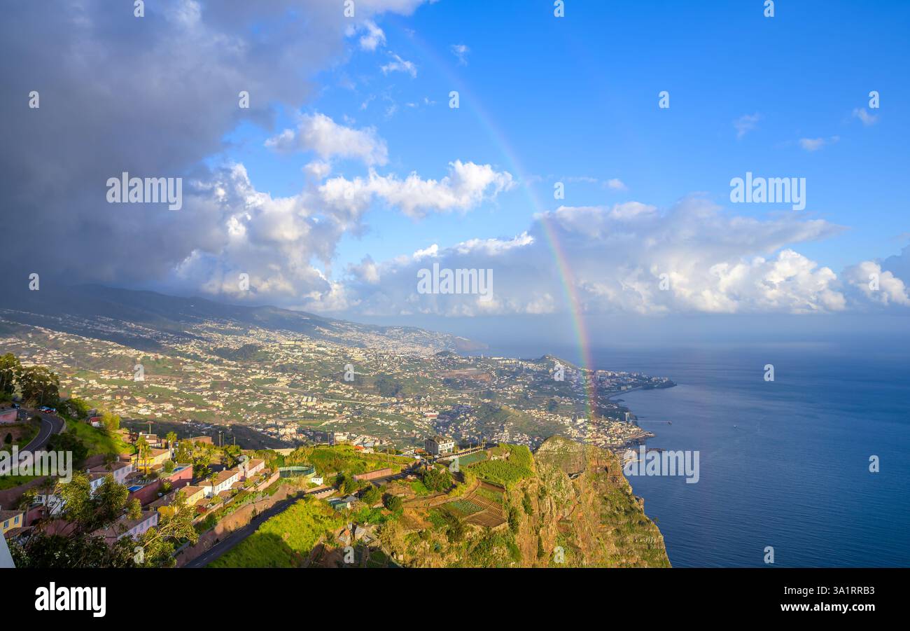 Aerial view from the highest Cabo Girao, Madeira island, Portugal Stock ...