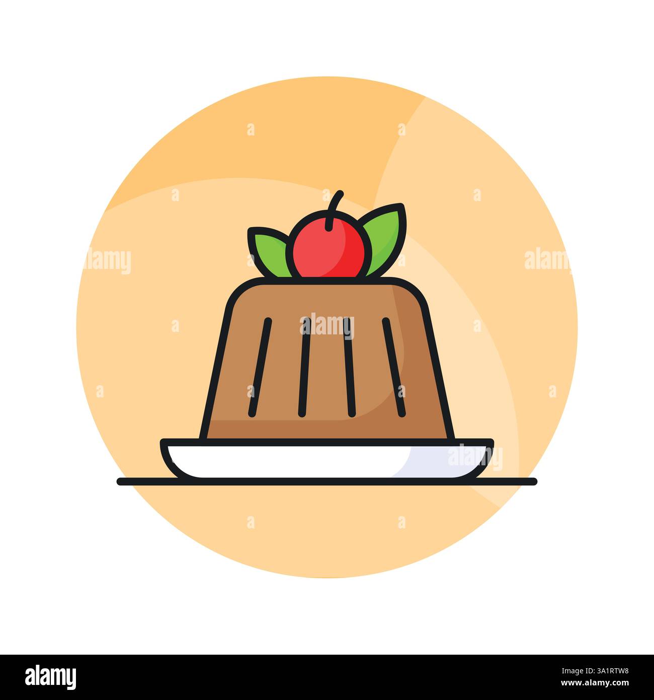 Chocolate flavor jelly pudding vector in trendy style, creamy cocoa ...