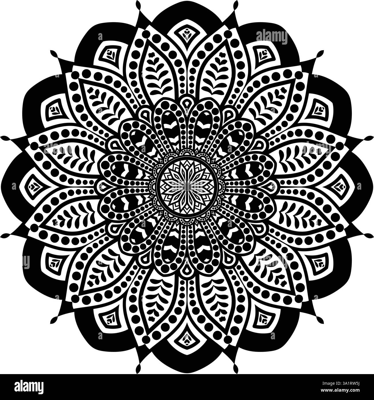Beautiful circle pattern mandala art isolated on a white background ...