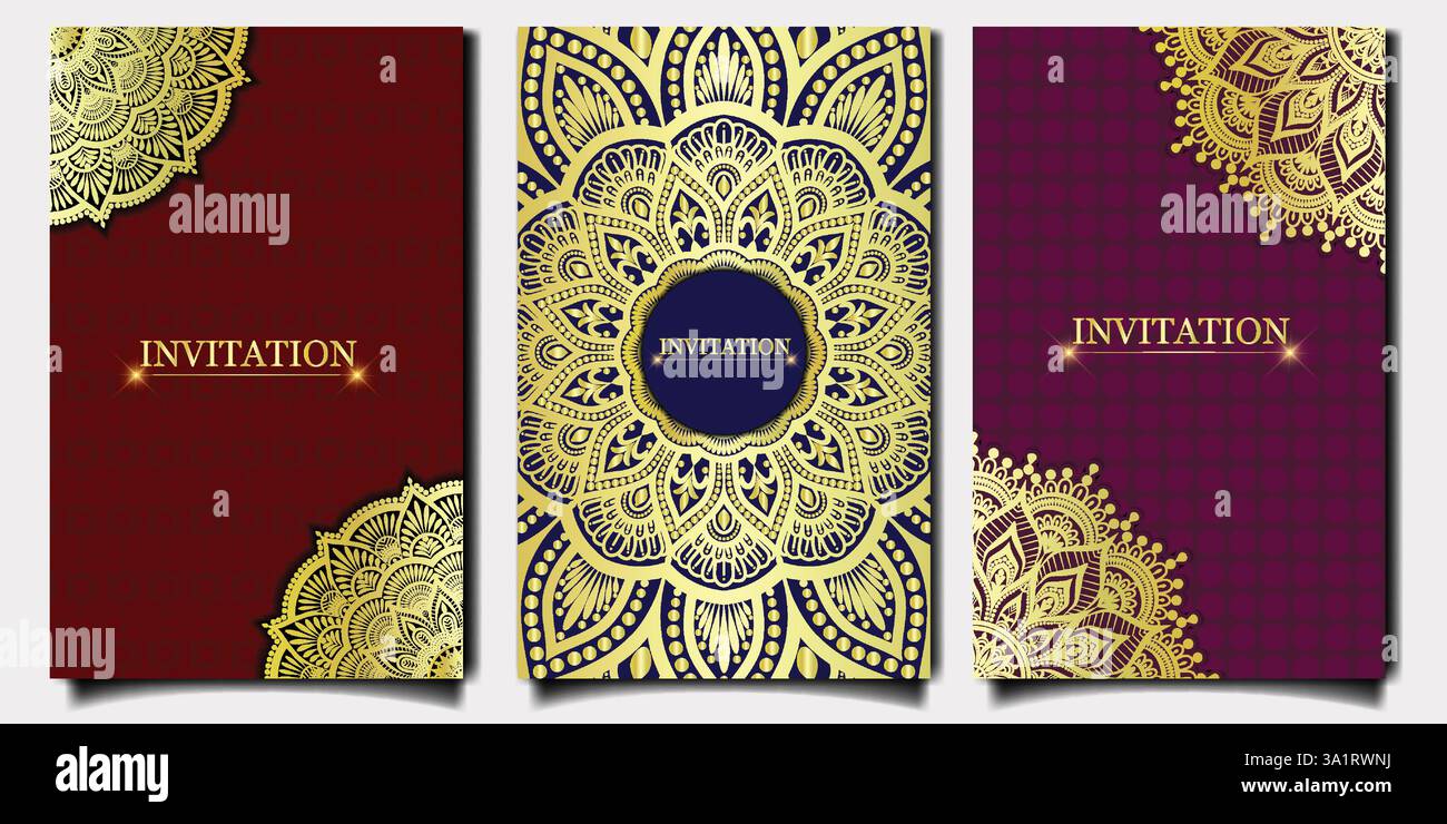 Luxury invitation card design with vector mandala pattern. Vintage ...