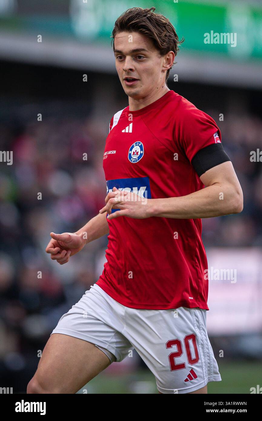 Silkeborg, Denmark. 09th Mar, 2025. Mads Larsen (20) of Silkeborg IF ...