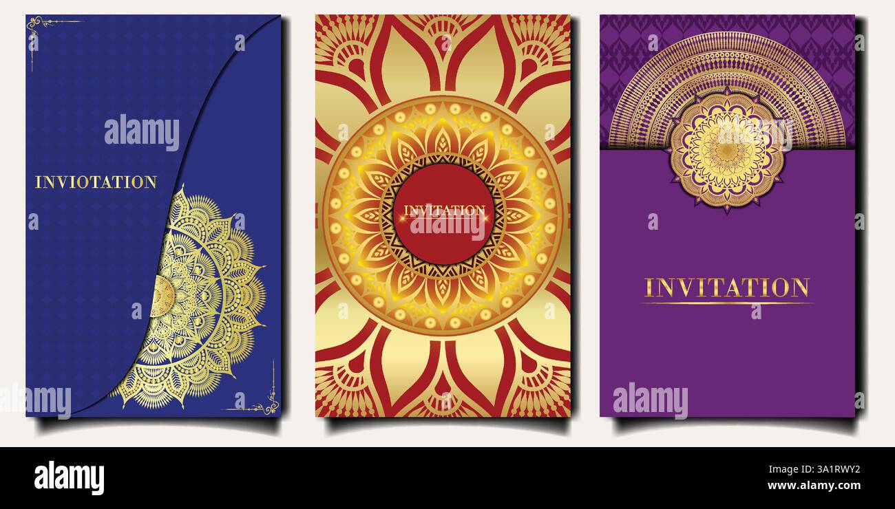 Luxury invitation card design with vector mandala pattern. Vintage ...