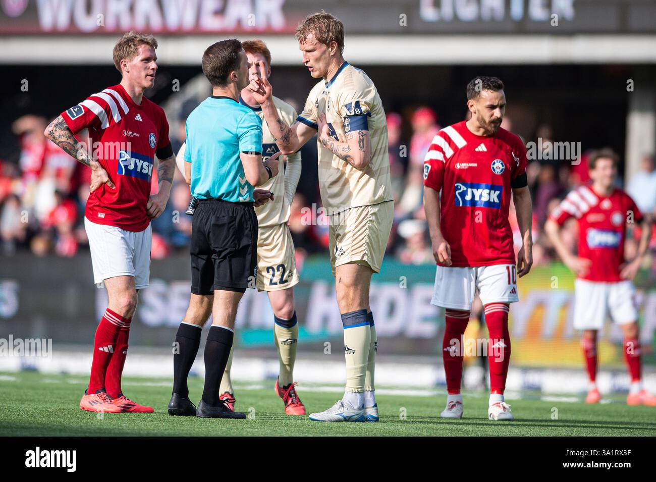 Silkeborg, Denmark. 09th, March 2025. Referee Jonas Hansen seen with ...