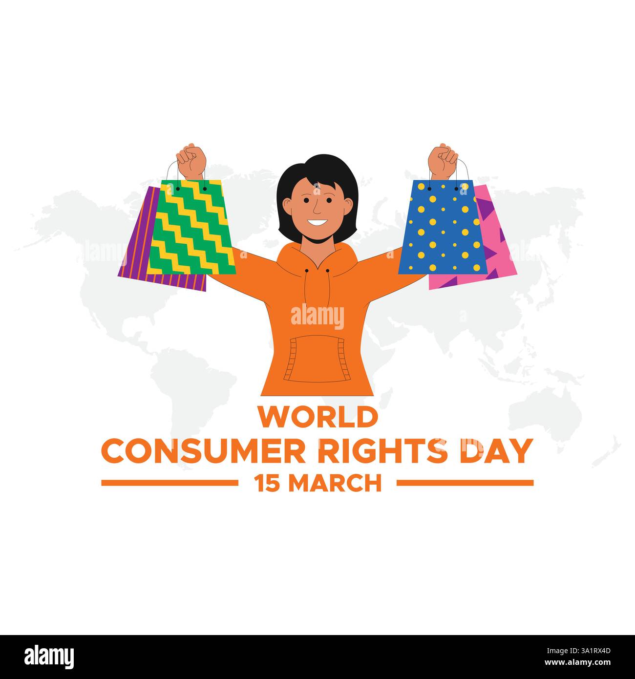 World Consumer Rights Day. March 15. Gradient background. Poster ...