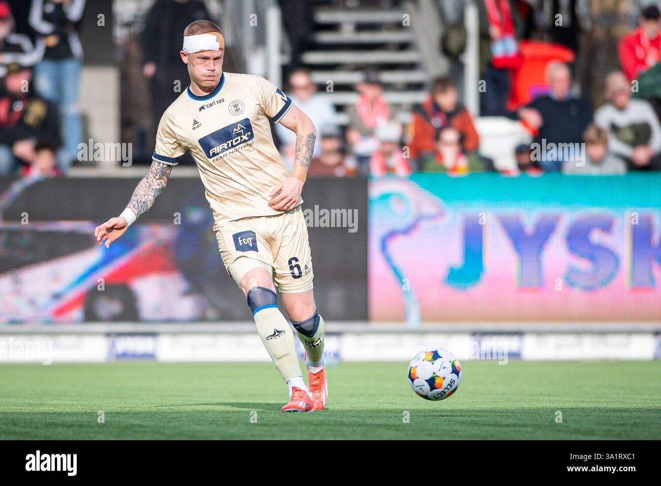 Silkeborg, Denmark. 09th, March 2025. Rasmus Thelander (6) of Lyngby BK ...