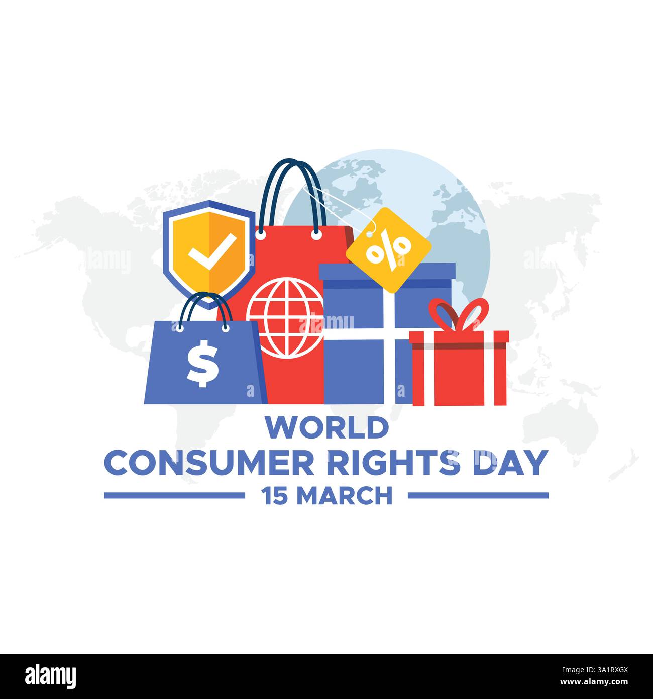 World Consumer Rights Day. March 15. Gradient background. Poster ...