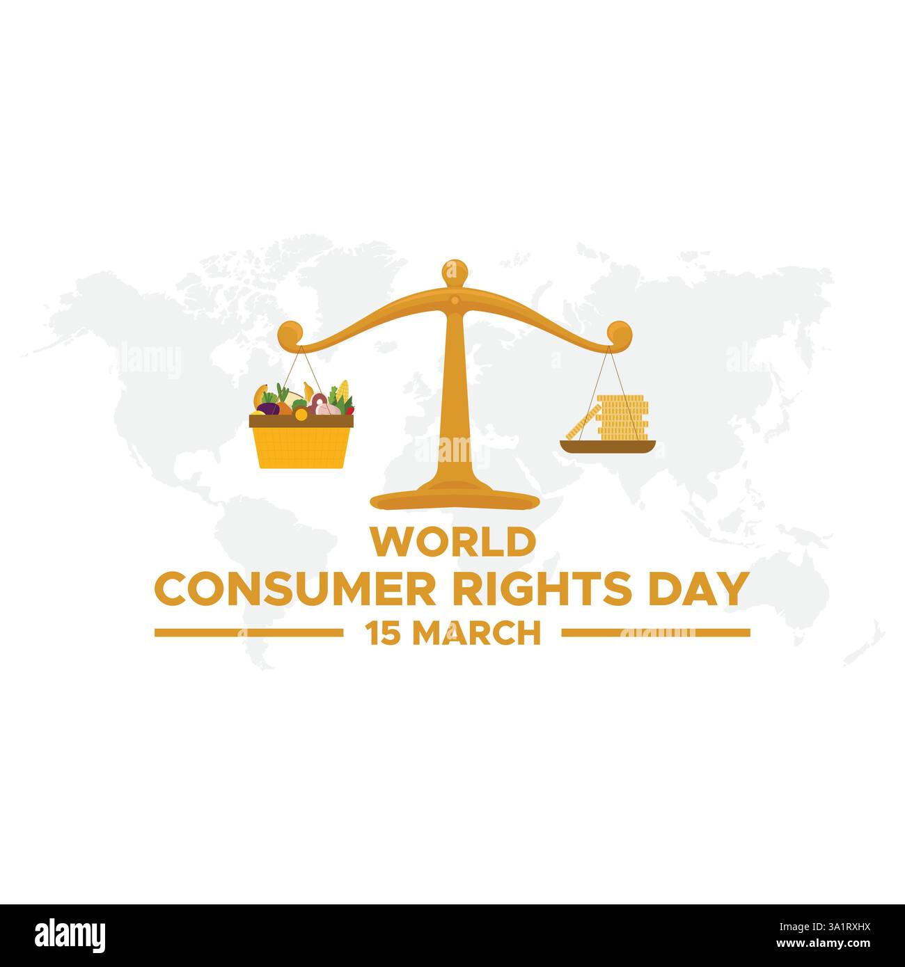 World Consumer Rights Day. March 15. Gradient background. Poster ...