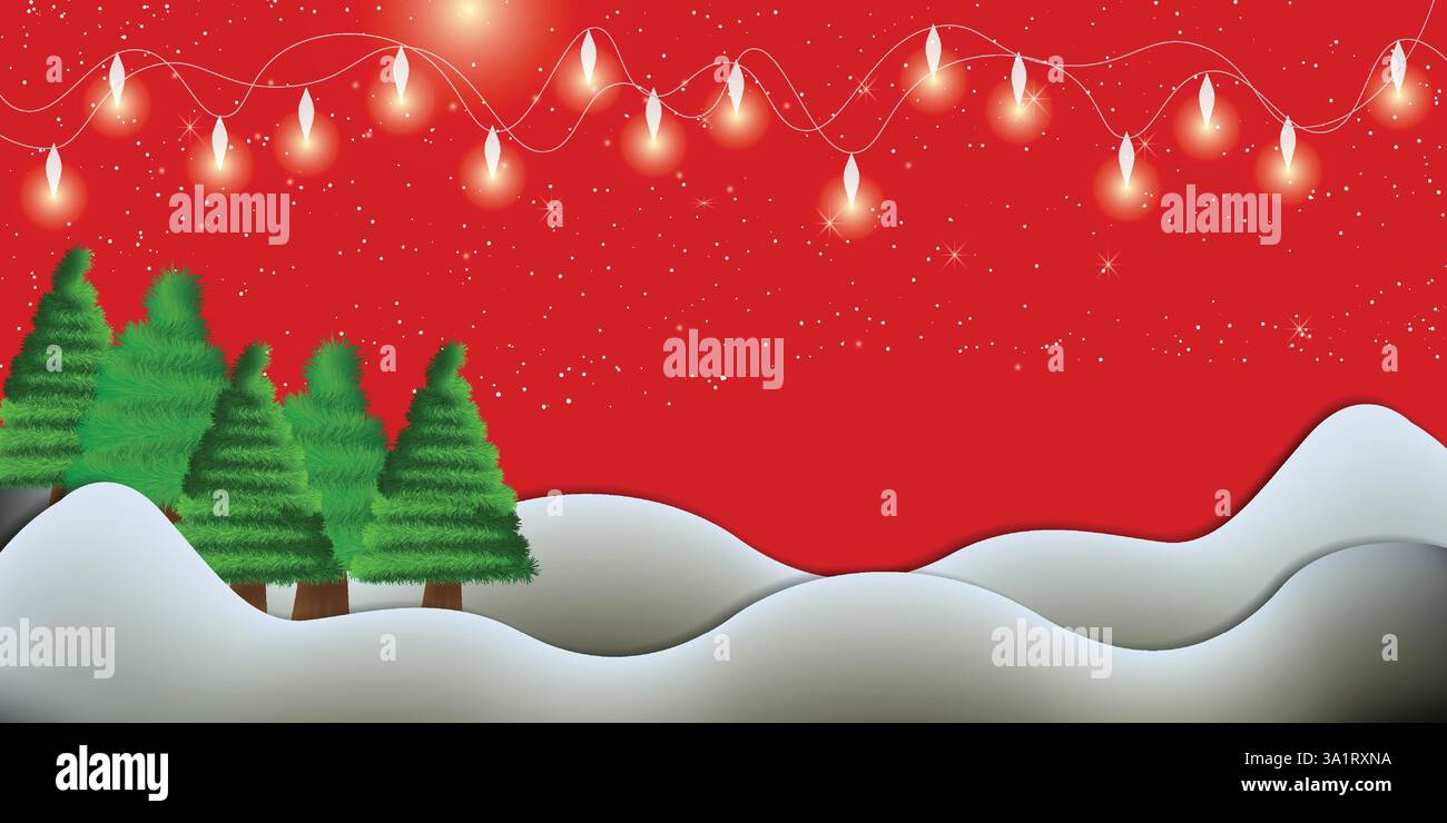 Poster of Merry Christmas with Christmas tree, star, dim light 25th ...