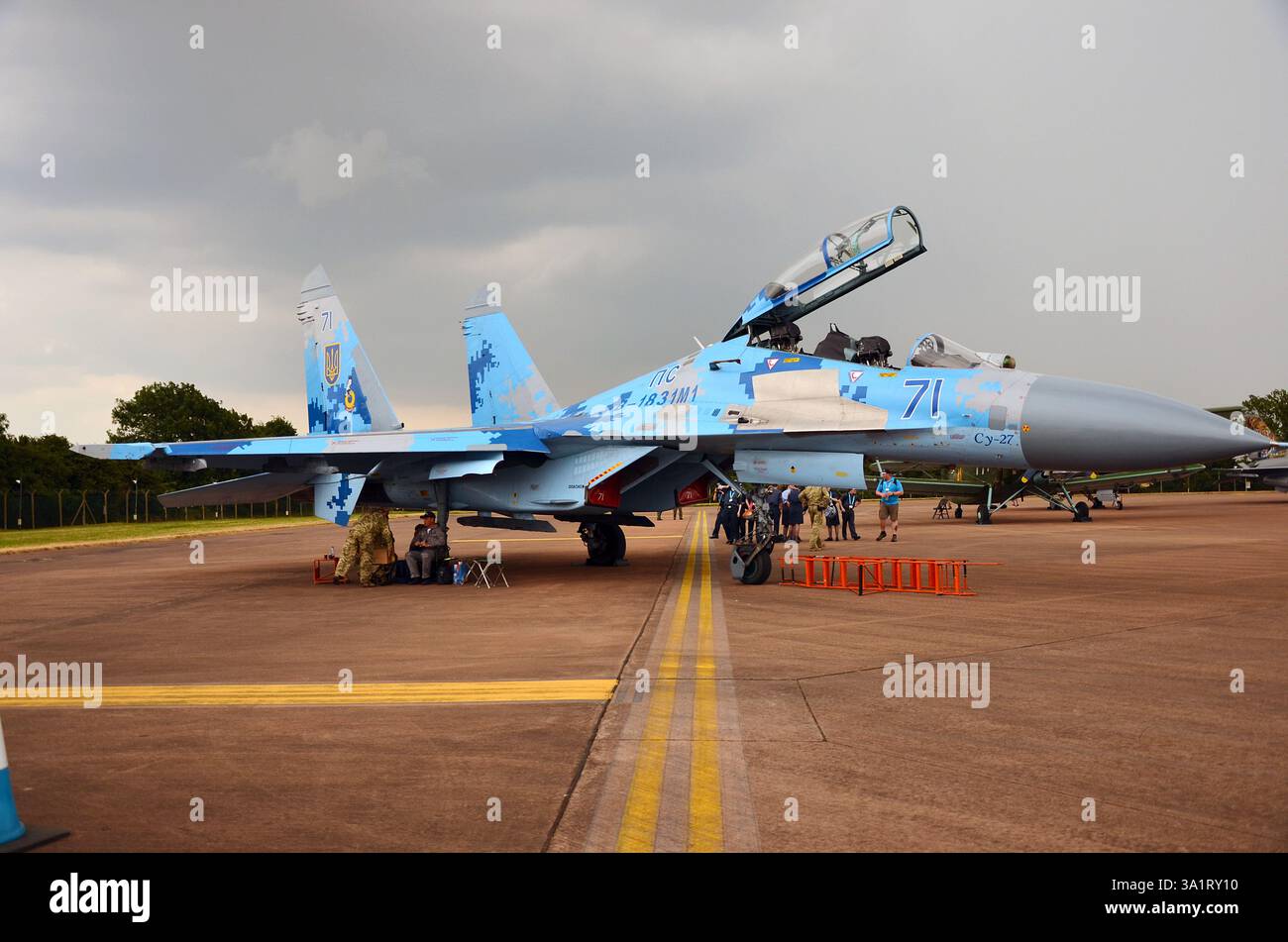 Ukrainian Air Force Sukhoi Su-27 Flanker military fighter jet Stock ...