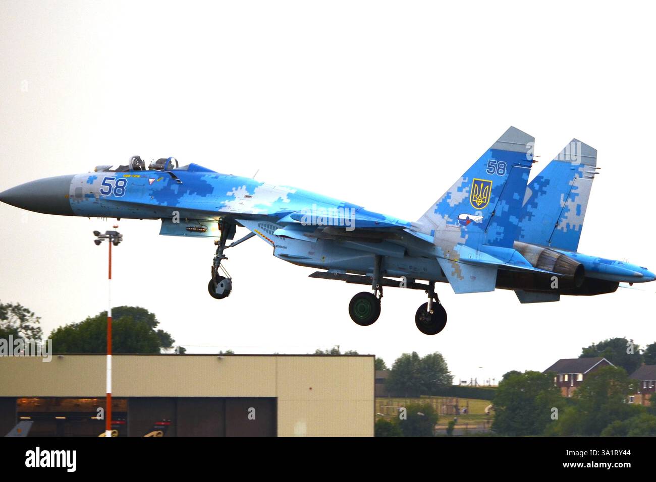 Ukrainian Air Force Sukhoi Su-27 Flanker "Blue 58" military fighter jet ...