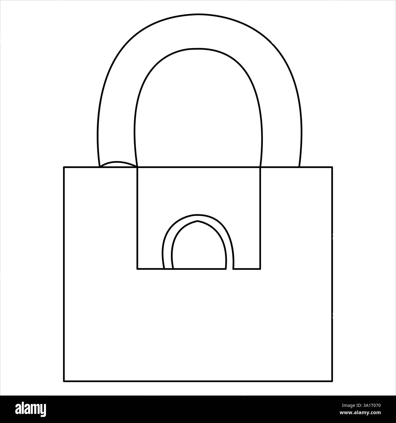Continuous one line art drawing padlock key outline vector sketch ...