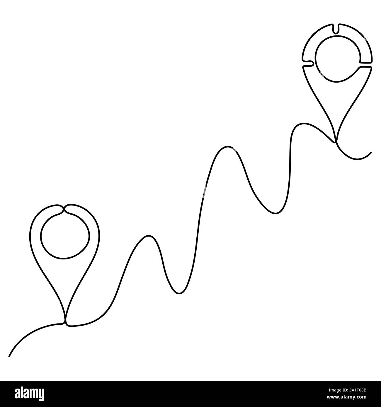 Location pointer continuous one Cut Out Stock Images & Pictures - Alamy