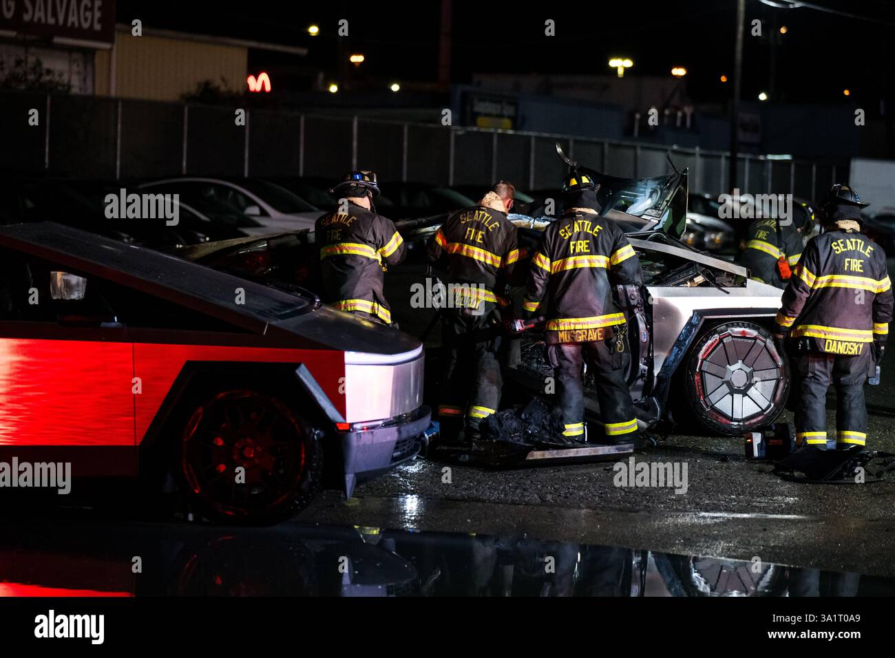 Seattle, USA. 10th Mar 2025. Seattle fire on the scene responding to an ...