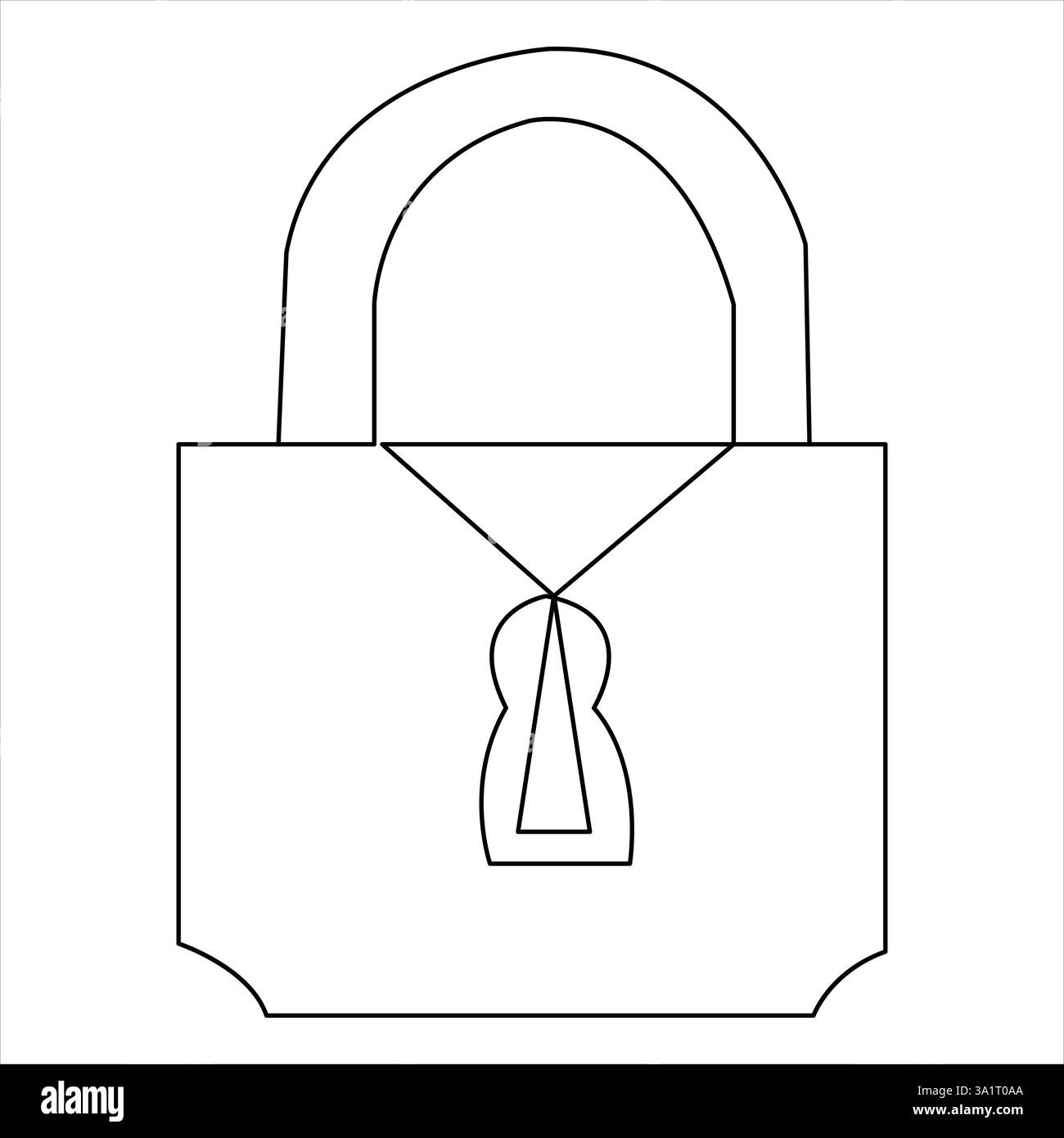 Continuous one line art drawing padlock key outline vector sketch ...