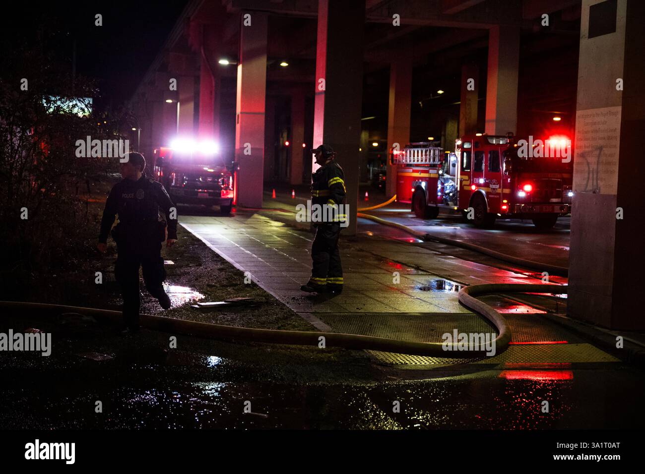 Seattle, USA. 10th Mar 2025. Seattle fire on the scene responding to an ...
