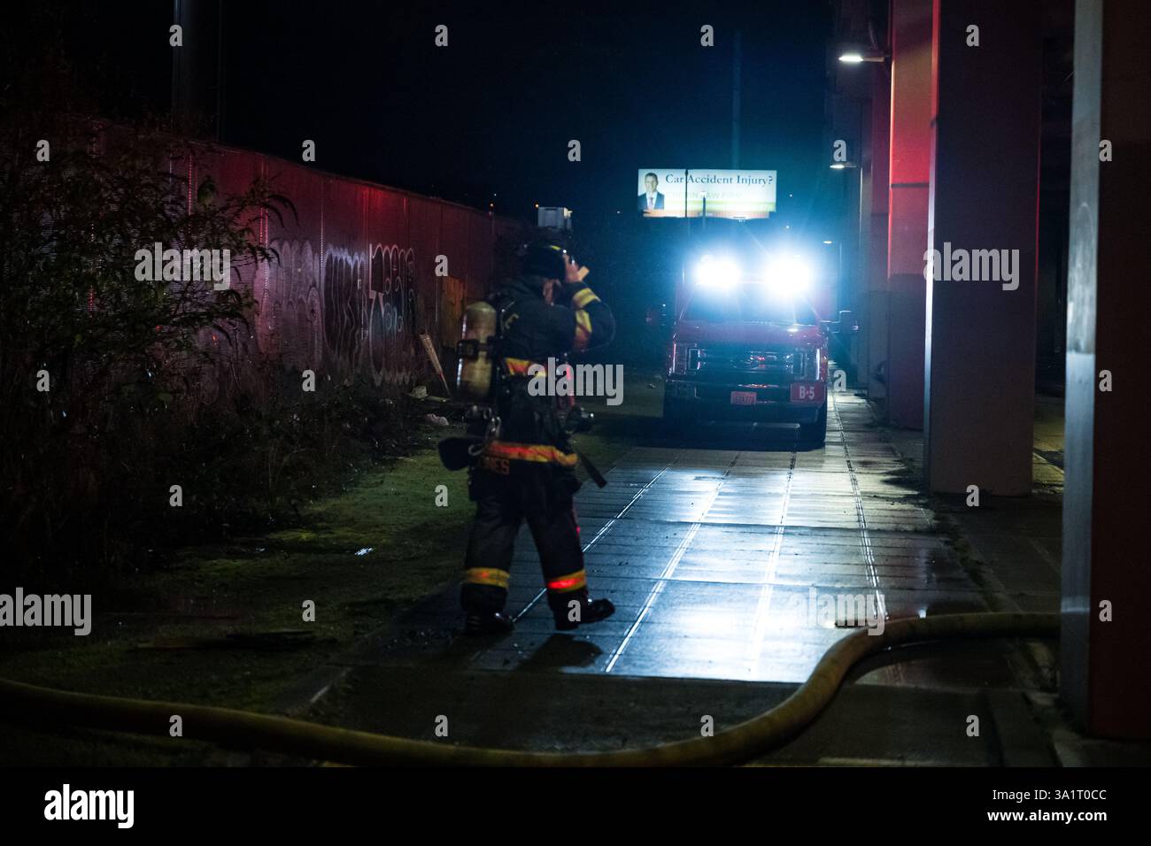 Seattle, USA. 10th Mar 2025. Seattle fire on the scene responding to an ...