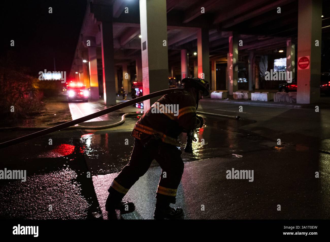 Seattle, USA. 10th Mar 2025. Seattle fire on the scene responding to an ...