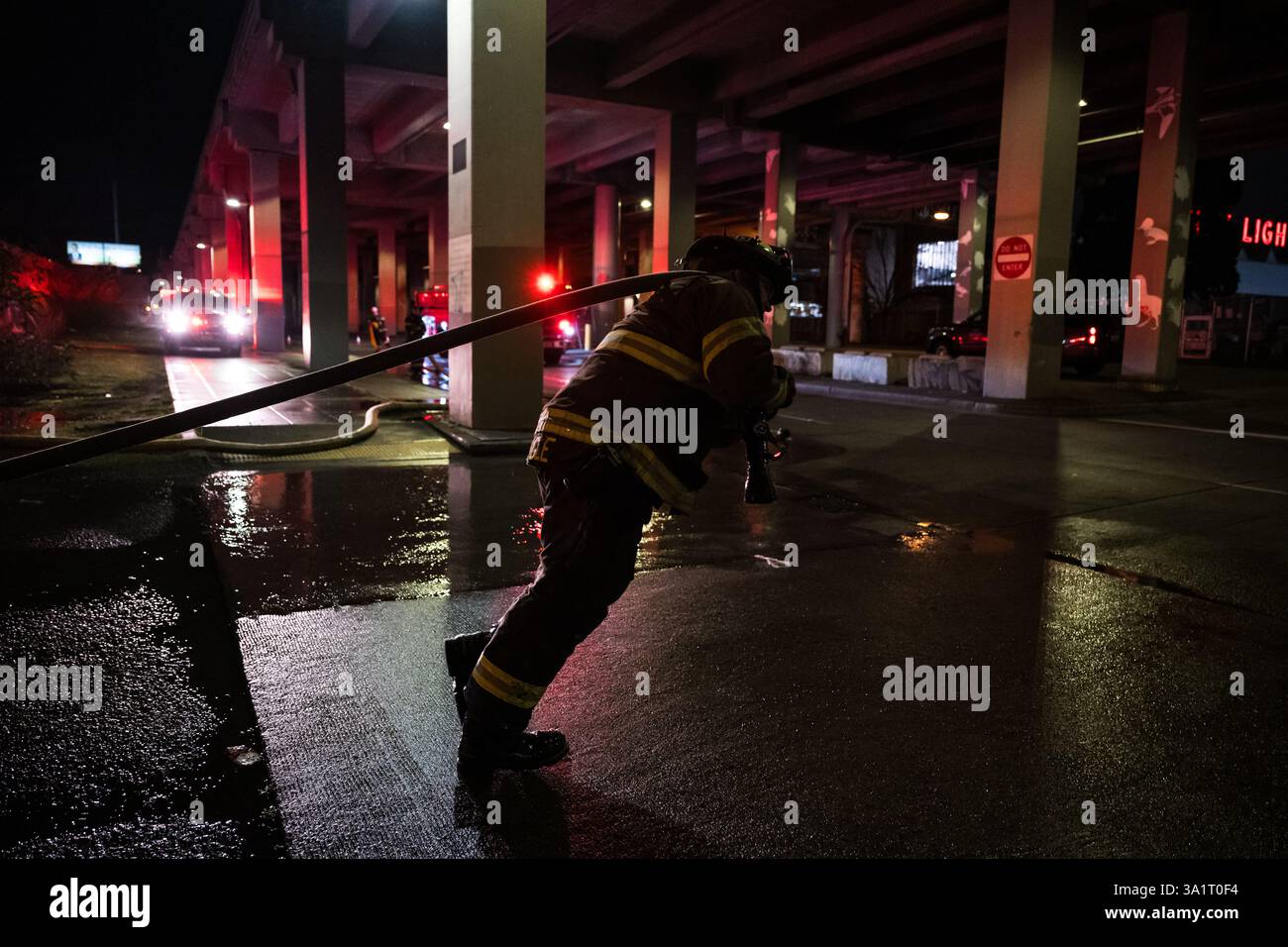 Seattle, USA. 10th Mar 2025. Seattle fire on the scene responding to an ...
