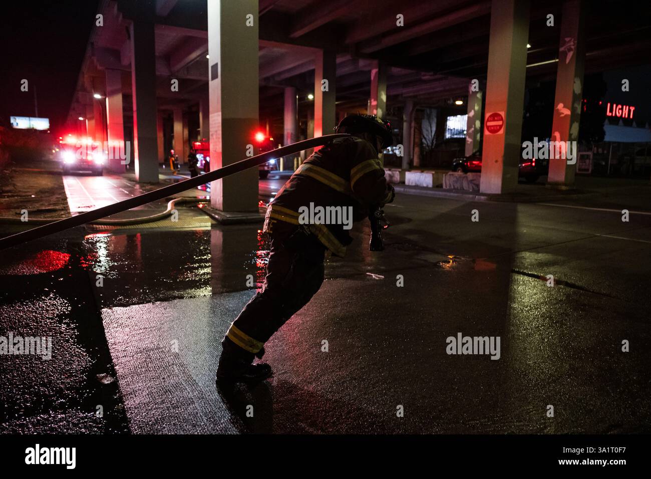 Seattle, USA. 10th Mar 2025. Seattle fire on the scene responding to an ...