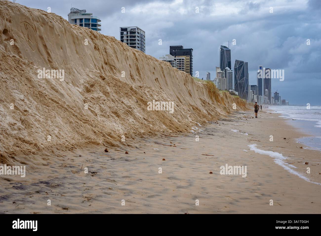 Gold Coast, QLD, Australia - Mar 10, 2025: Eroded beaches after the ...